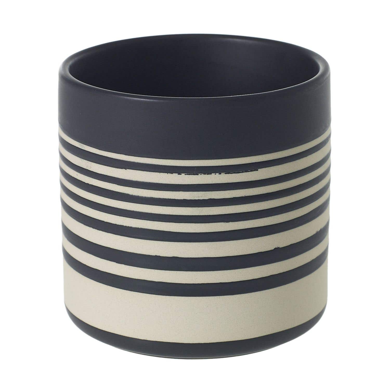 Sinclair White and Black Pot 4.5 Inch for greenery and flowers ...